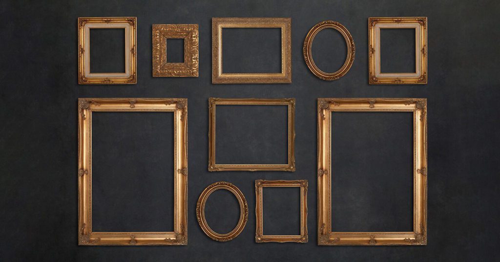 Gold on Black Gallery Wall & Frames