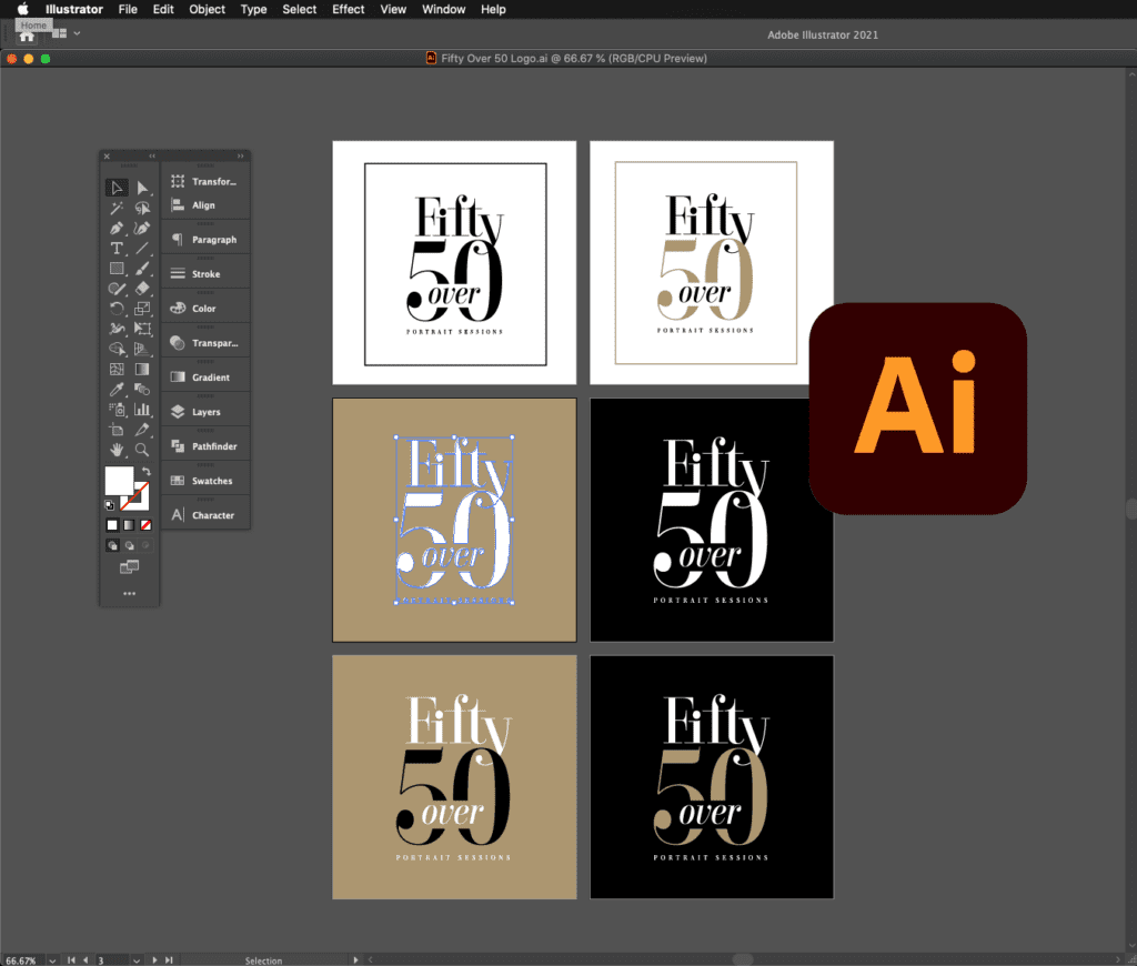 50 Over 50 Logo Templates
