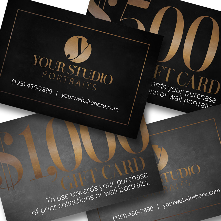 Hand-Painted Canvas Style Gift Card Templates