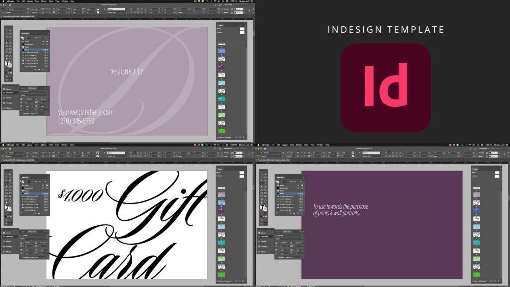 Lux Script Foil Gift Card Templates