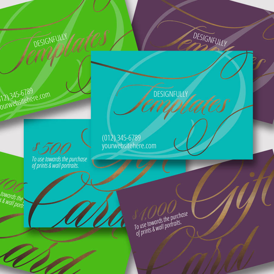 Lux Script Foil Gift Card Templates