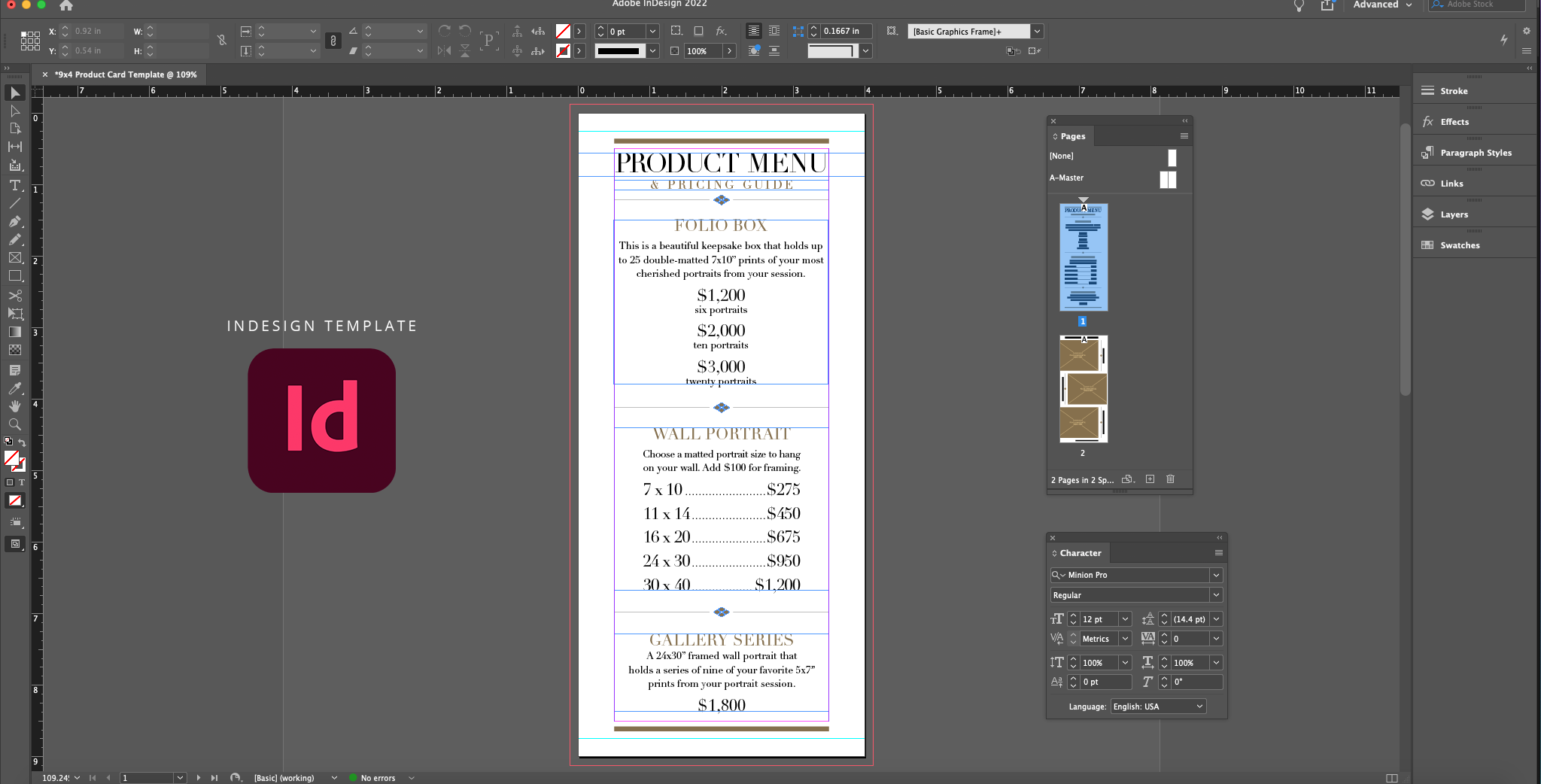 9x4 Product & Price Card Template