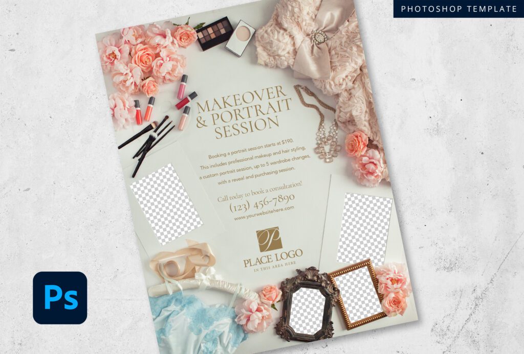 Magazine Ad (Makeover Photo Session Collage) Template