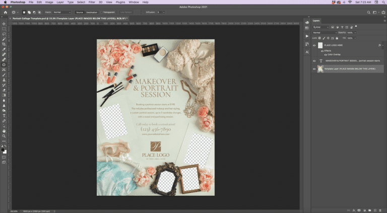 Magazine Ad (Makeover Photo Session Collage) Template